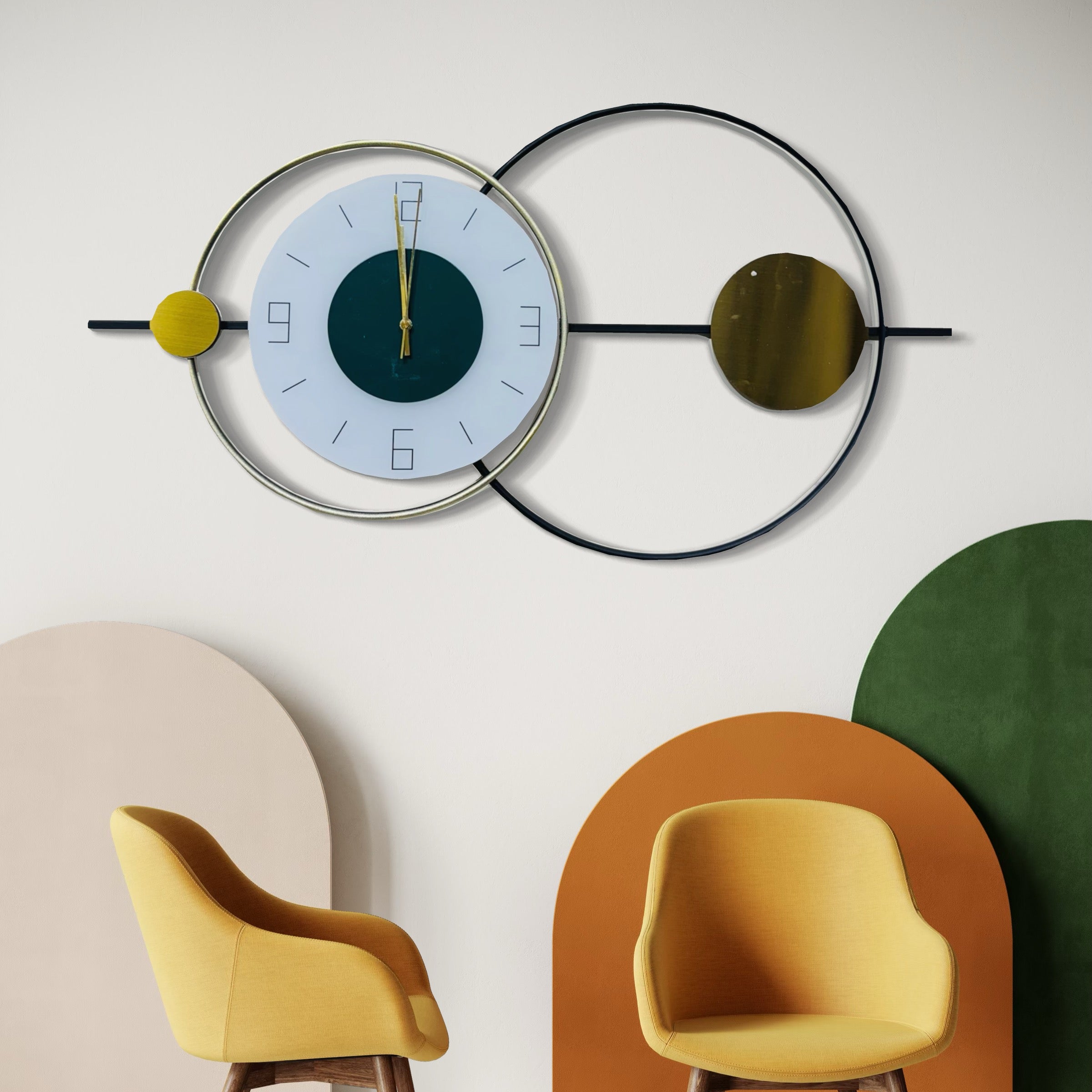 Unique Modern Wall Clock with Dual Ring Design | Stylish & Functional ...