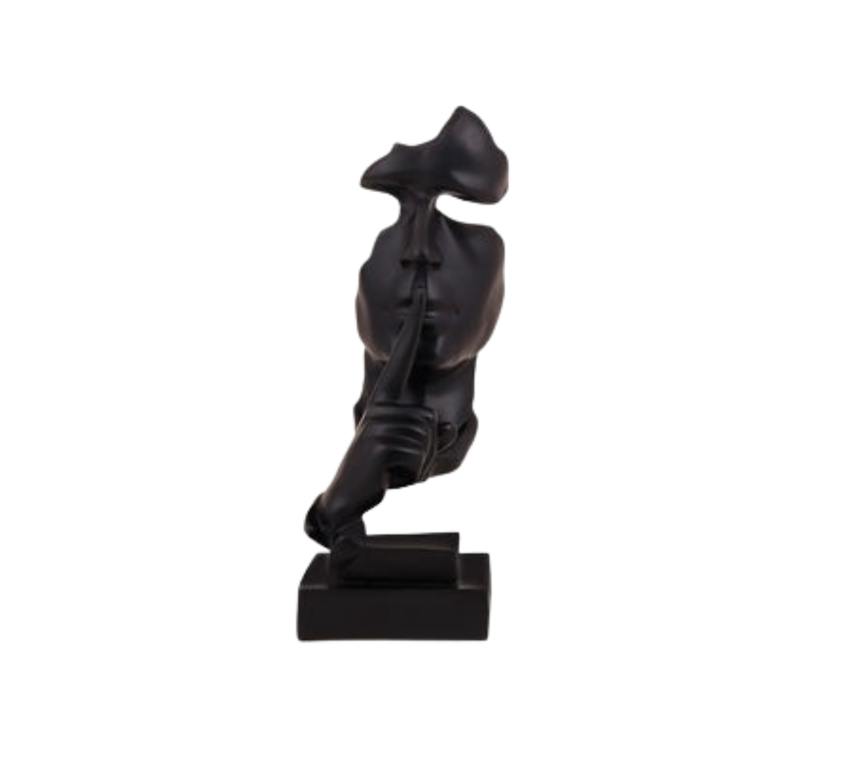 Bold Black Abstract Man Face Sculpture