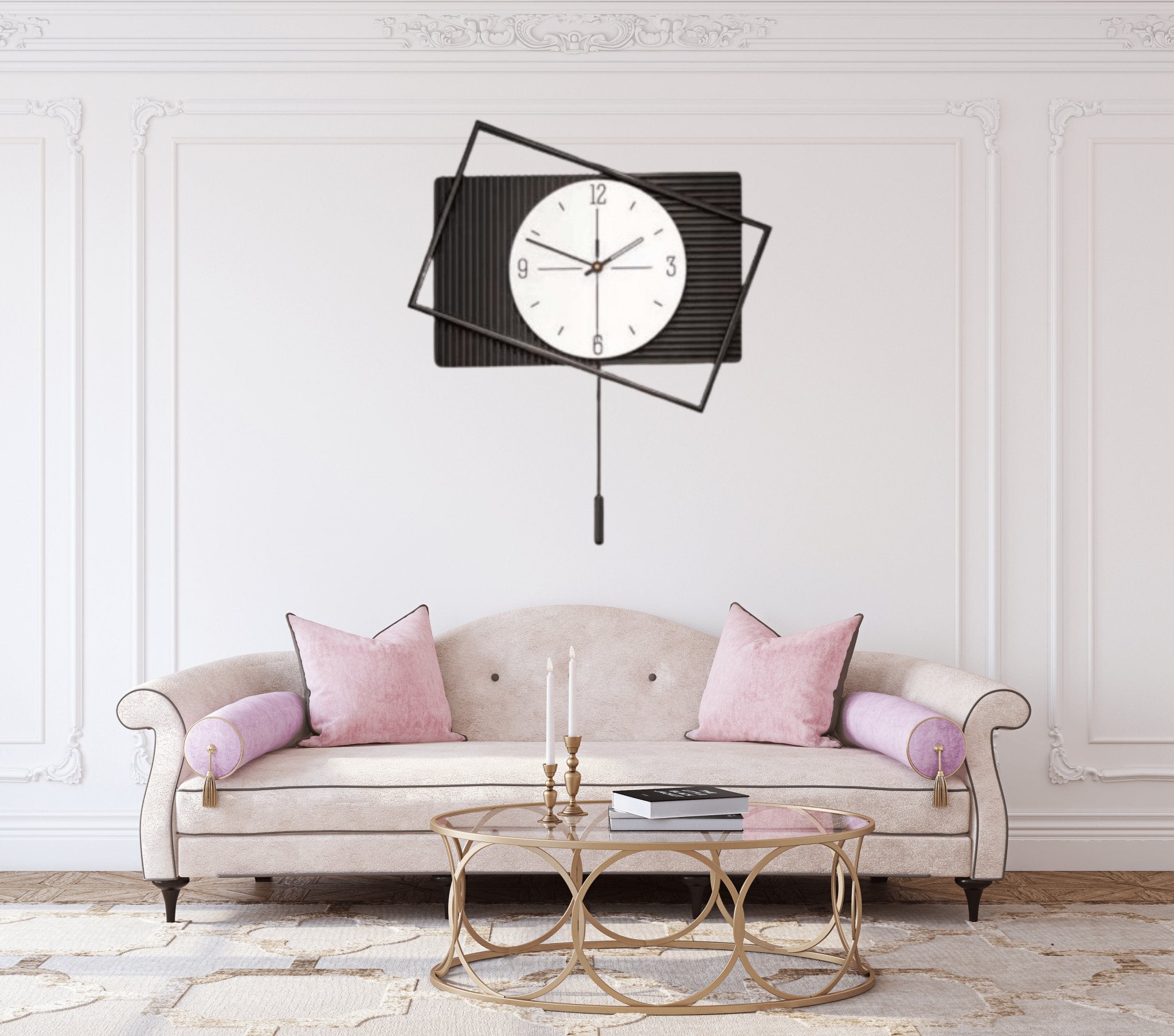 Asymmetrical Wall Clock with Pendulum | Stylish & Functional Wall Clock ...